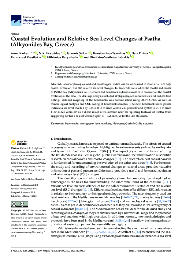 (PDF) Coastal Evolution and Relative Sea Level Changes at Psatha ...