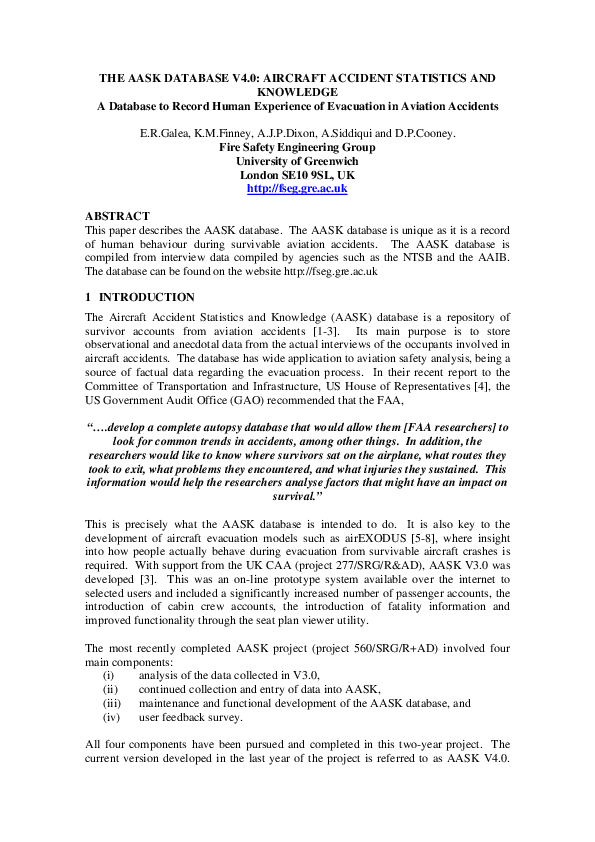 (PDF) The AASK database V4.0: aircraft accident statistics and ...