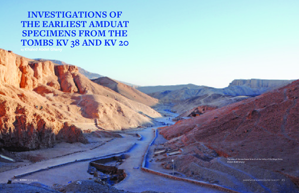 (PDF) INVESTIGATIONS OF THE EARLIEST AMDUAT SPECIMENS FROM THE TOMBS KV ...