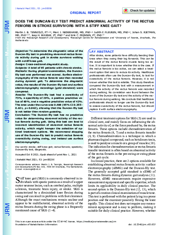 (PDF) Does the Duncan-Ely test predict abnormal activity of the rectus ...