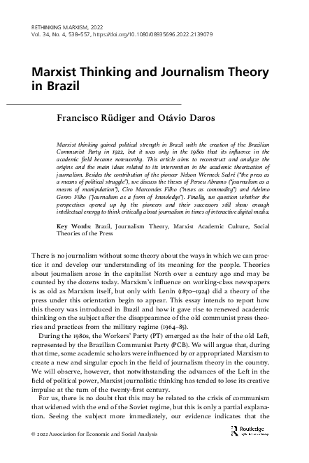 (PDF) Marxist Thinking and Journalism Theory in Brazil