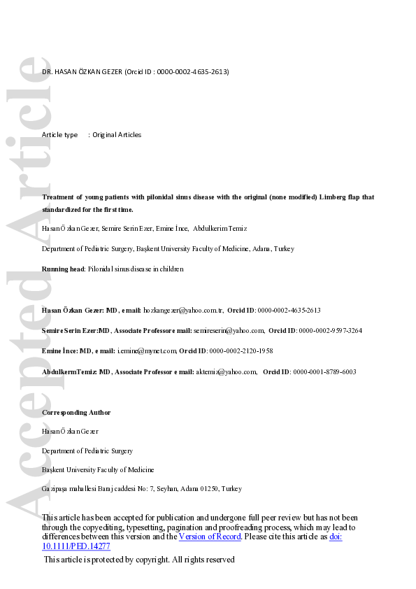 (PDF) Treatment of young patients with pilonidal sinus disease with the ...