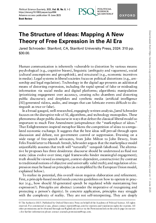 (PDF) Review of Schroeder, Structure of Ideas: Mapping A New Theory of ...