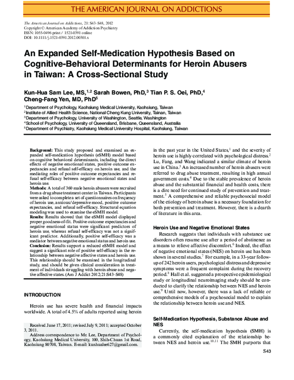 (PDF) An expanded self-medication hypothesis based on cognitive ...