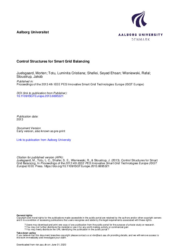 (PDF) Control structures for Smart Grid balancing