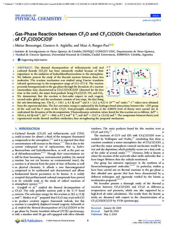 (PDF) Gas-Phase Reaction between CF2O and CF3C(O)OH: Characterization ...