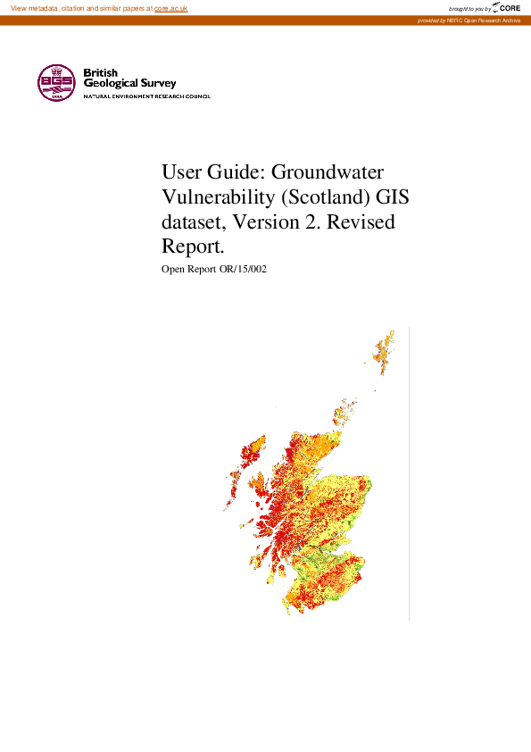 (PDF) User guide : Groundwater Vulnerability (Scotland) GIS dataset ...