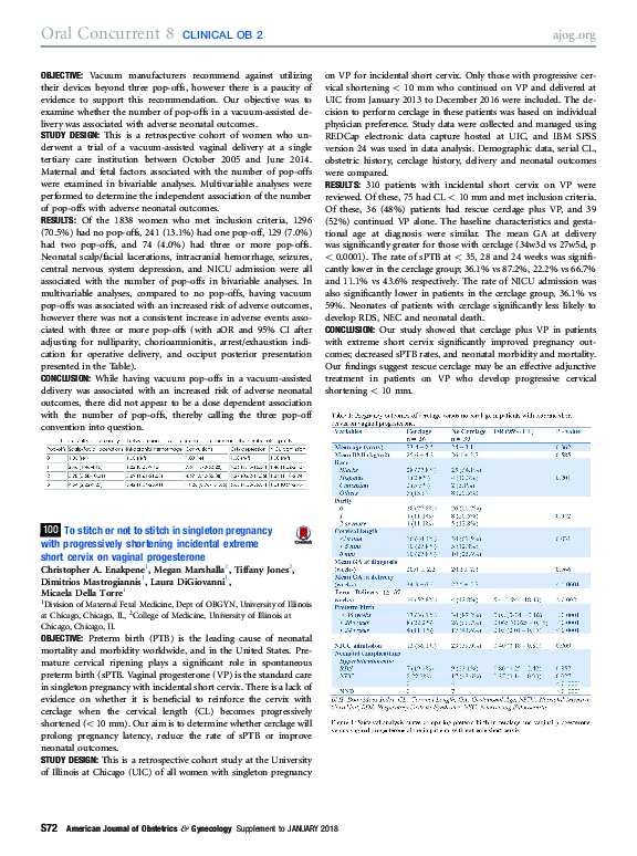 (PDF) 100: To stitch or not to stitch in singleton pregnancy with ...