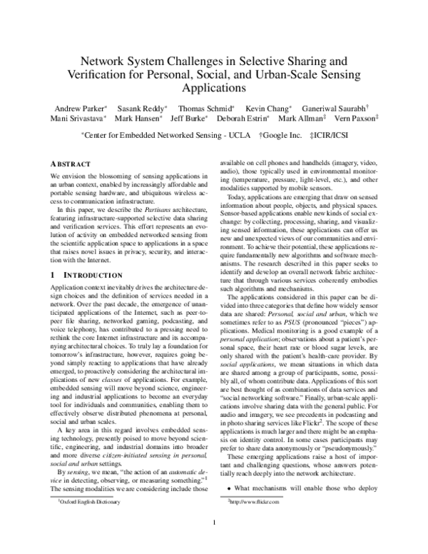 (PDF) Network System Challenges in Selective Sharing and Verification ...