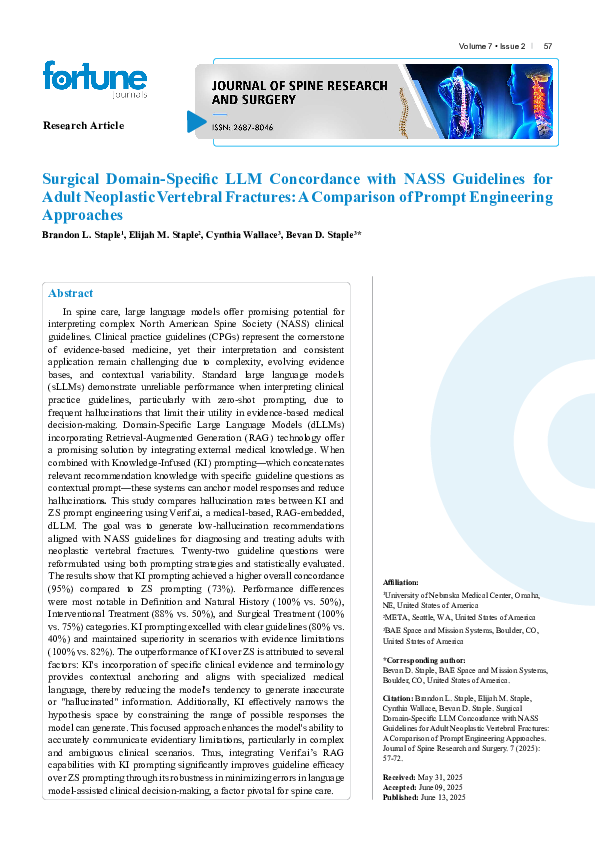 (PDF) Surgical Domain-Specific LLM Concordance with NASS Guidelines for ...