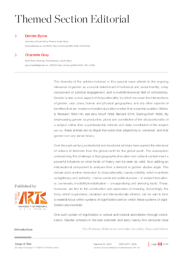 (PDF) Themed Section Editorial