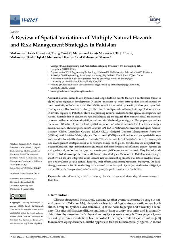 (PDF) A Review of Spatial Variations of Multiple Natural Hazards and ...