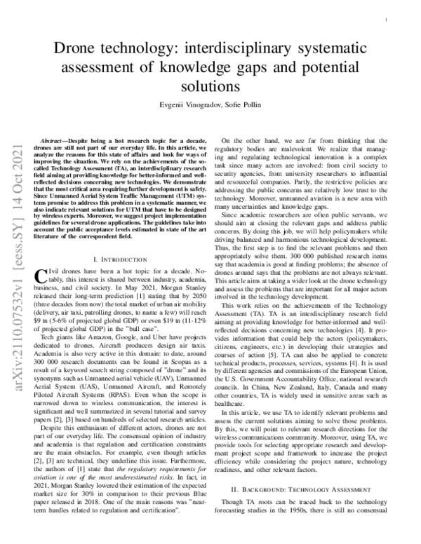 (PDF) Drone technology: interdisciplinary systematic assessment of ...