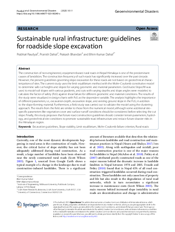 (PDF) Sustainable rural infrastructure: guidelines for roadside slope ...
