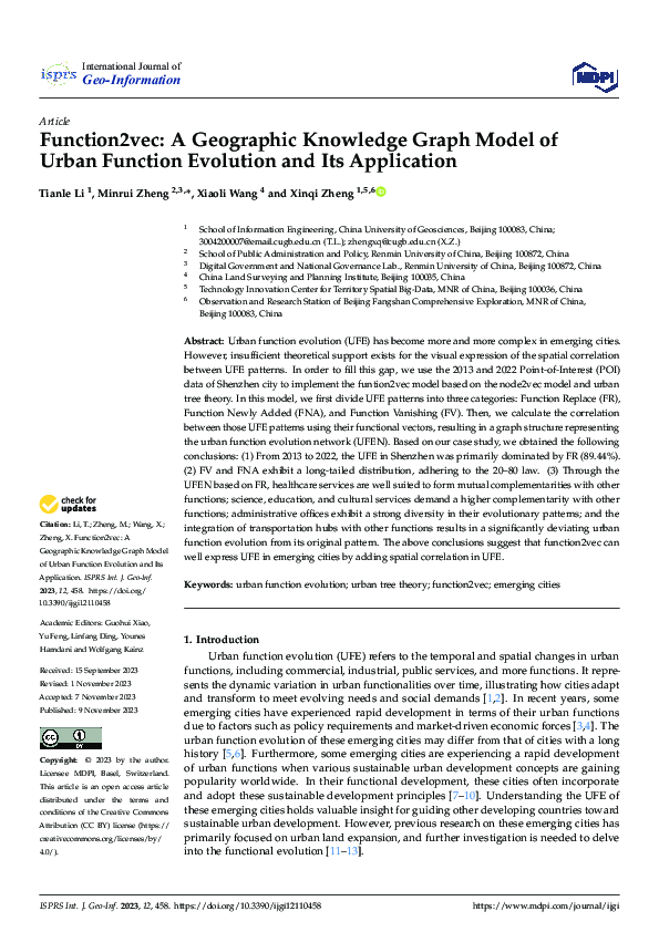 (PDF) Function2vec: A Geographic Knowledge Graph Model of Urban ...