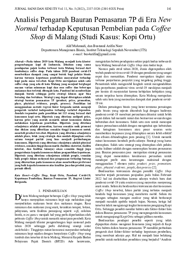 (PDF) Analisis Pengaruh Bauran Pemasaran 7P di Era New Normal terhadap Keputusan Pembelian Pada ...