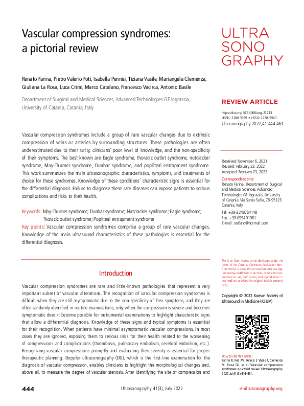 (PDF) Vascular compression syndromes: a pictorial review