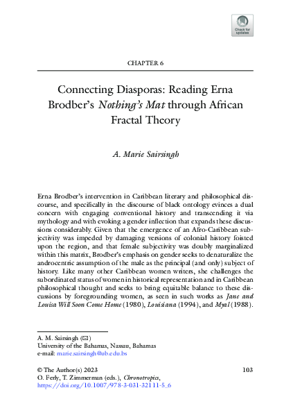 (PDF) Connecting Diasporas: Reading Erna Brodber’s Nothing’s Mat ...
