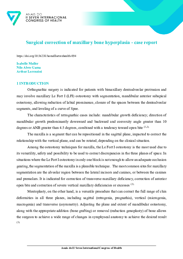 (PDF) Surgical correction of maxillary bone hyperplasia - case report