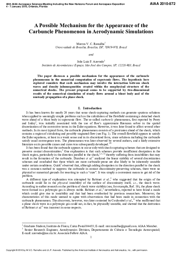 (PDF) A Possible Mechanism for the Appearance of the Carbuncle ...