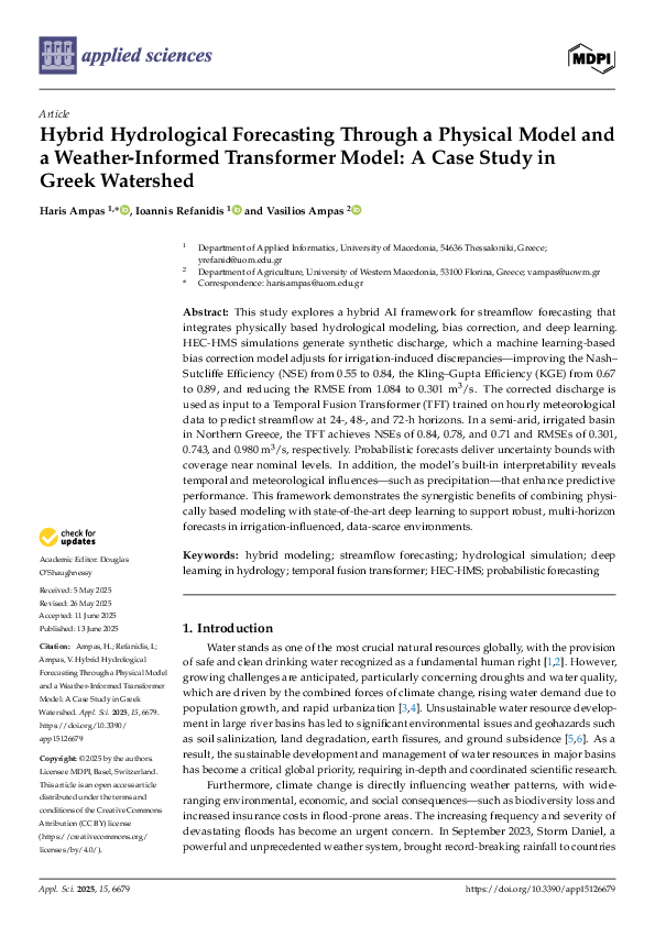 (PDF) Hybrid Hydrological Forecasting Through a Physical Model and a ...