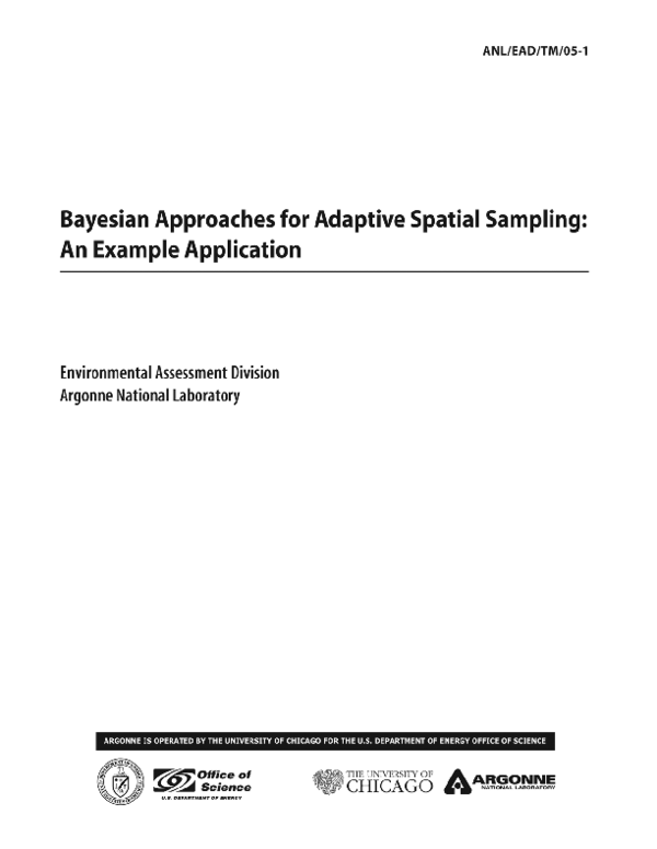 (PDF) Bayesian approaches for adaptive spatial sampling : an example application