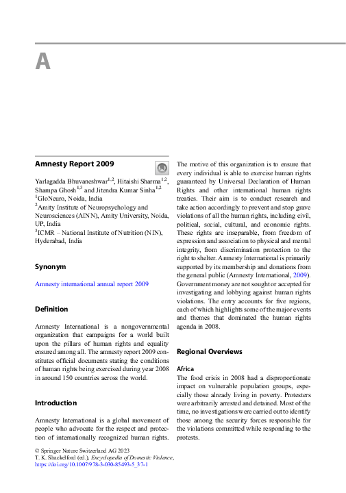 (PDF) Amnesty Report 2009