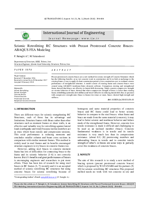 (PDF) Seismic Retrofitting RC Structures with Precast Prestressed ...