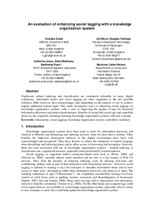 (PDF) An evaluation of enhancing social tagging with a knowledge ...