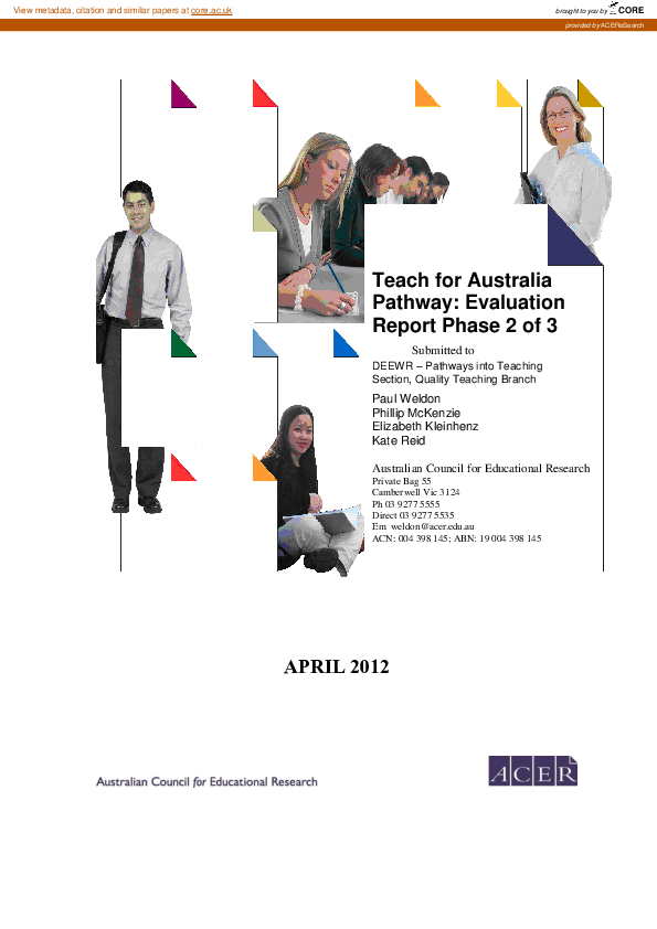 (PDF) Teach for Australia Pathway: Evaluation Report Phase 2 of 3