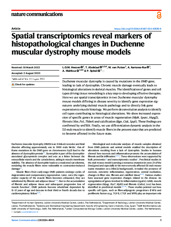 (PDF) Spatial transcriptomics reveal markers of histopathological ...