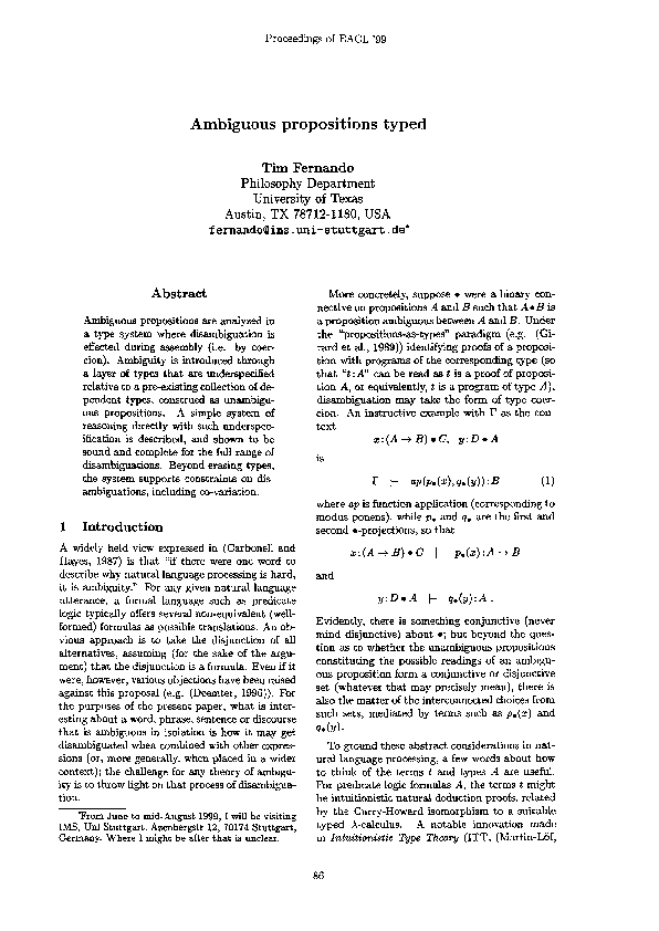 (PDF) Ambiguous propositions typed