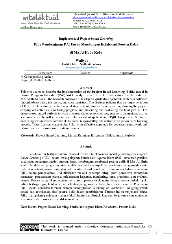 (PDF) Implementasi Project-based Learning