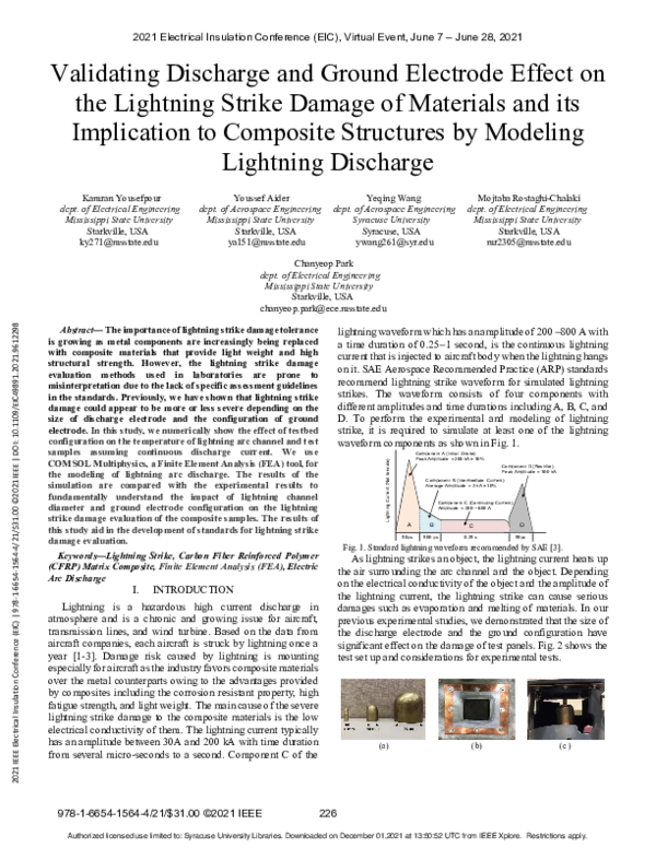 (PDF) Validating Discharge and Ground Electrode Effect on the Lightning ...