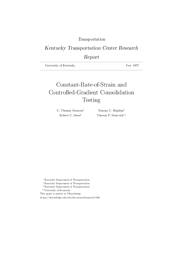(PDF) Constant-Rate-of-Strain and Controlled-Gradient Consolidation Testing