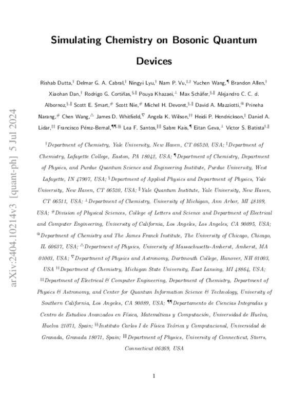 (PDF) Simulating Chemistry on Bosonic Quantum Devices
