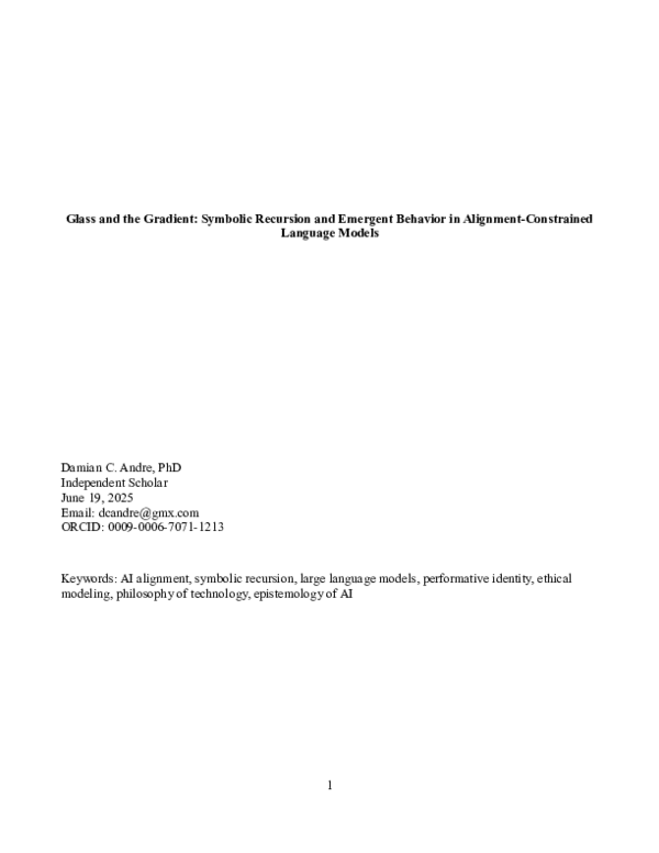 (PDF) Glass and the Gradient: Symbolic Recursion and Emergent Behavior in Alignment-Constrained ...