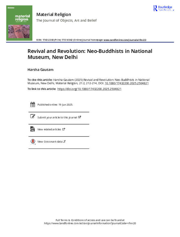 (PDF) Revival and Revolution: Neo Buddhists in National Museum, New Delhi