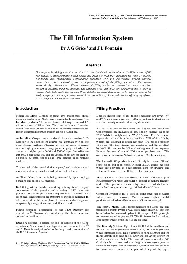 (PDF) The Fill Information System