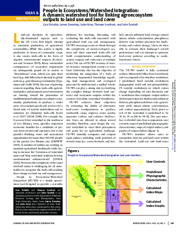 (PDF) People in Ecosystems/Watershed Integration: A dynamic watershed ...