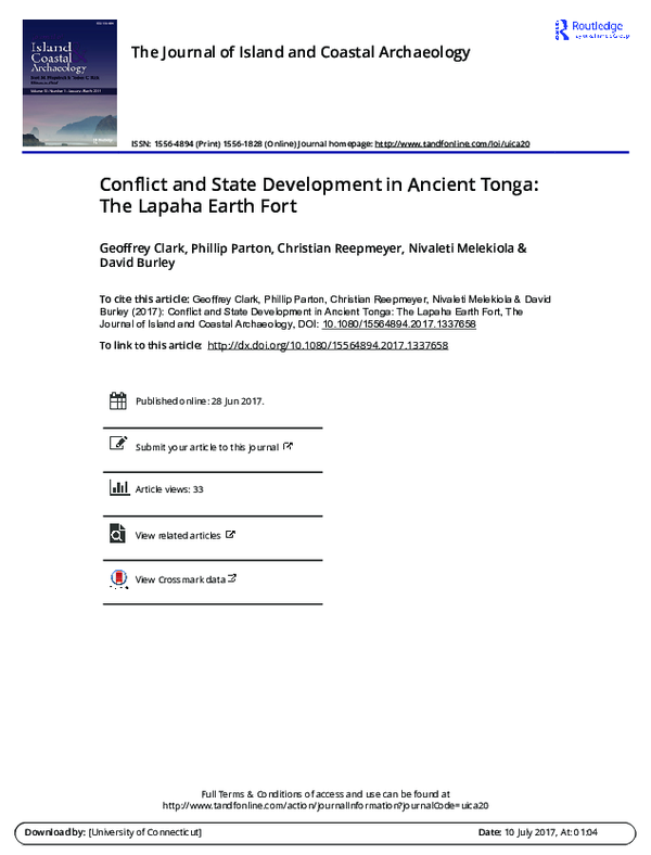 (PDF) Conflict and State Development in Ancient Tonga: The Lapaha Earth ...