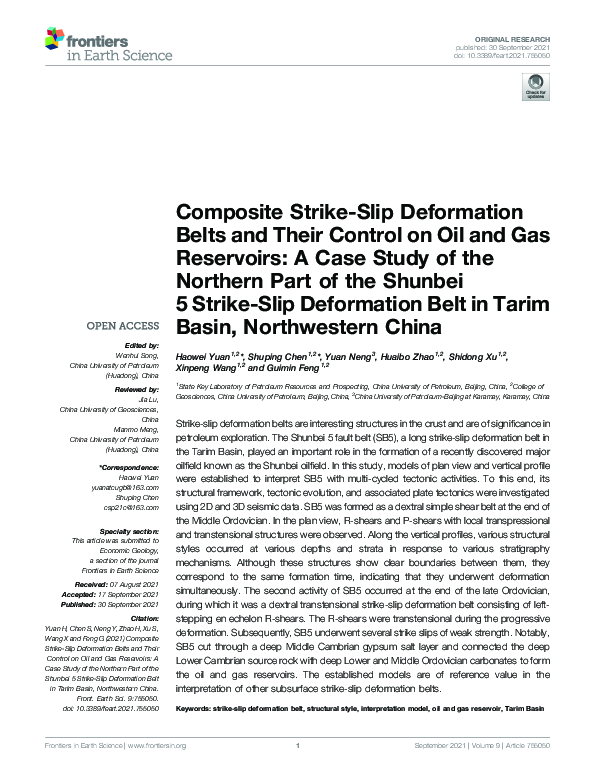 (PDF) Composite Strike-Slip Deformation Belts and Their Control on Oil ...