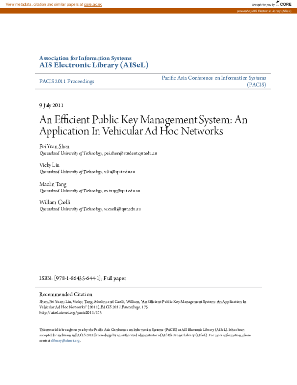 (PDF) An efficient public key management system: an application in ...