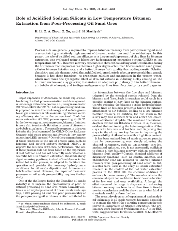 (PDF) Role of Acidified Sodium Silicate in Low Temperature Bitumen ...