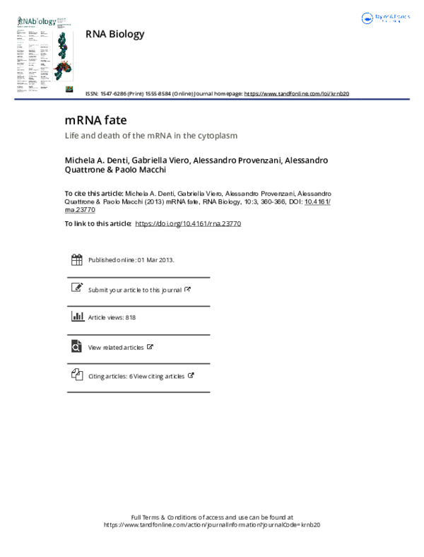 (PDF) mRNA fate