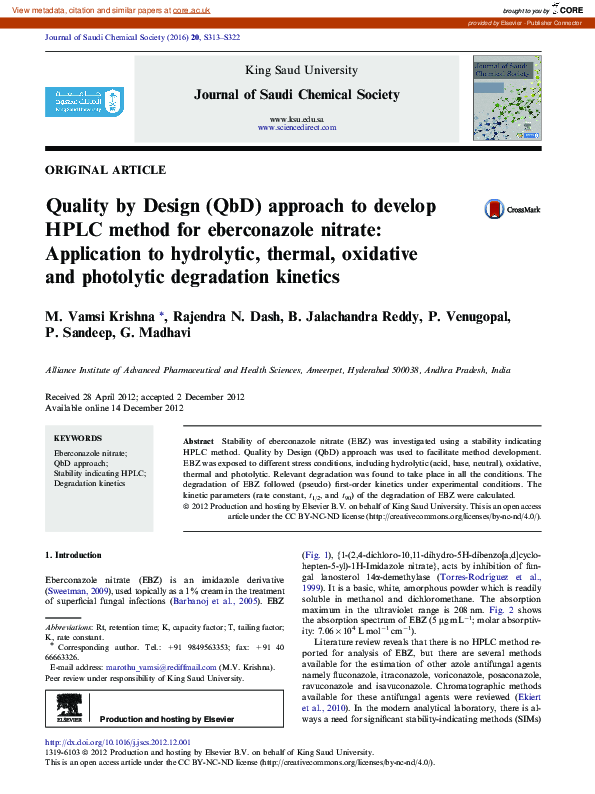(PDF) Quality by Design (QbD) approach to develop HPLC method for ...