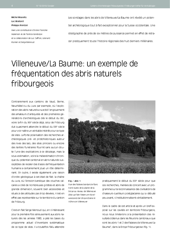 (PDF) Villeneuve/La Baume : un exemple de fréquentation des abris ...