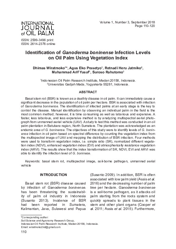 (PDF) Identification of Ganoderma boninense Infection Levels on Oil ...
