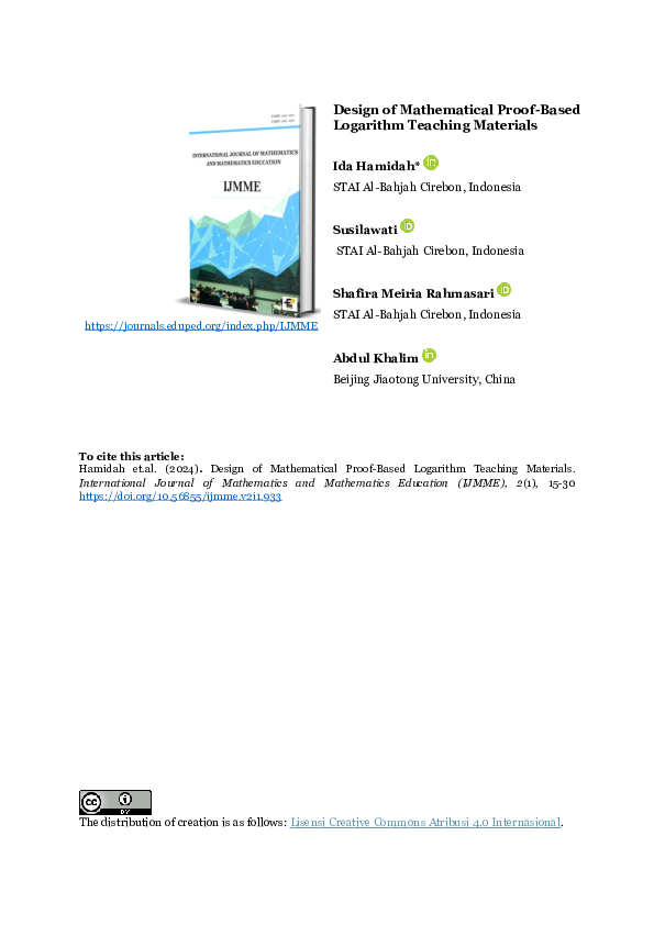 (PDF) Design of Mathematical Proof-Based Logarithm Teaching Materials
