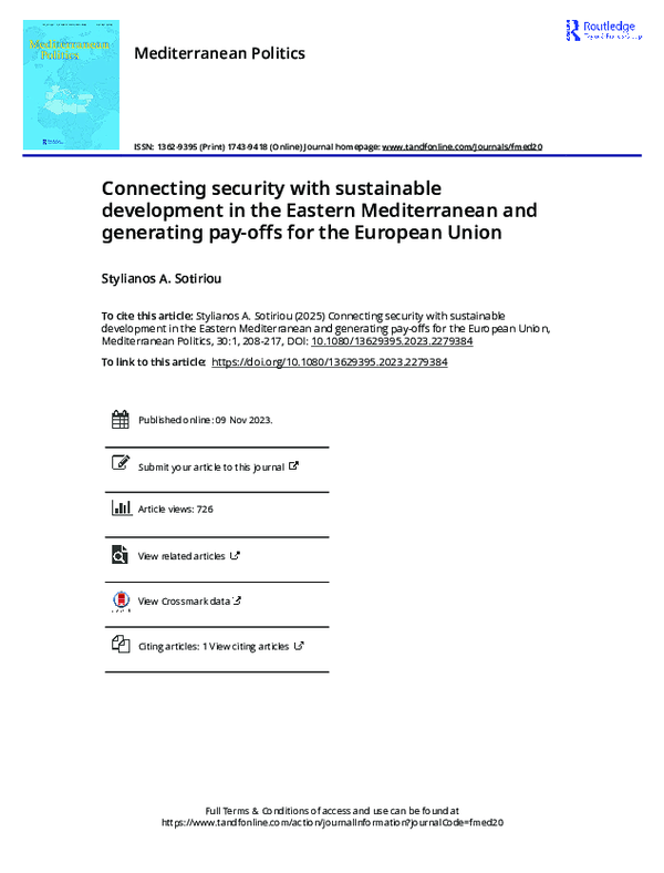 (PDF) Connecting security with sustainable development in the Eastern ...